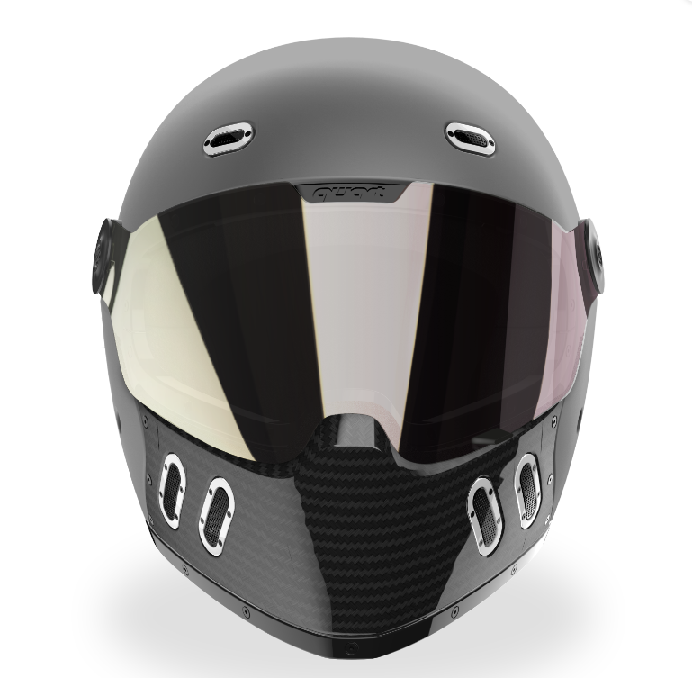 CUSTOM QWART [Matt Grey/ Gloss Carbon/Silver Visor] – HELMETS MANILA